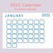 2022 Blue Printable Calendar | A4 Calendar | Year Calendar - Etsy