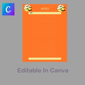 Printable Halloween Notes 8.5 X 11. | Line Notes, Instant Download PDF ...