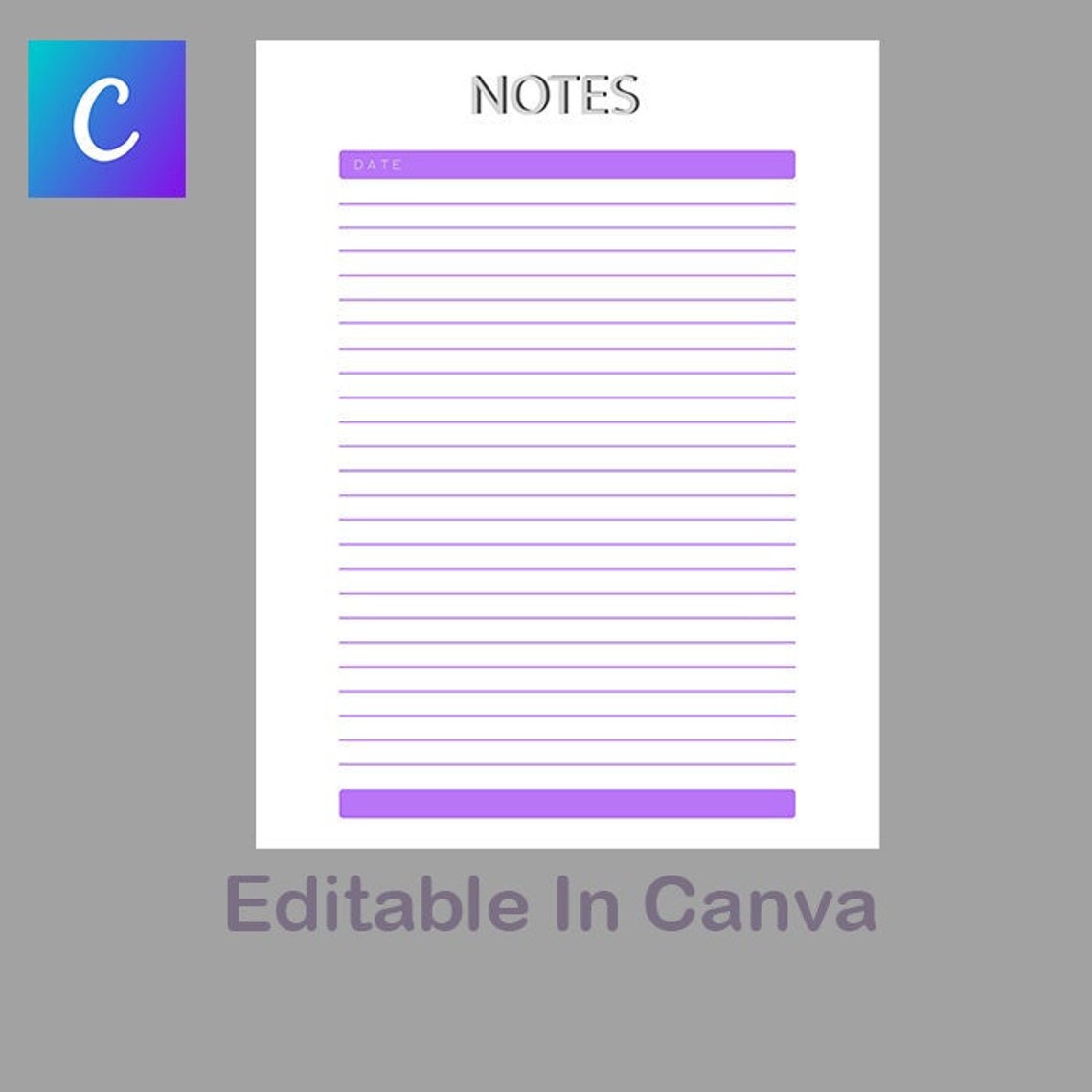 Notes Page Printable, Printable Notes Page, Notes Pad, Bundle Note ...