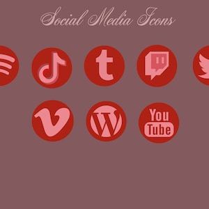 23 Red Pink Social Media Icons | Website Social Media Icon | Social ...