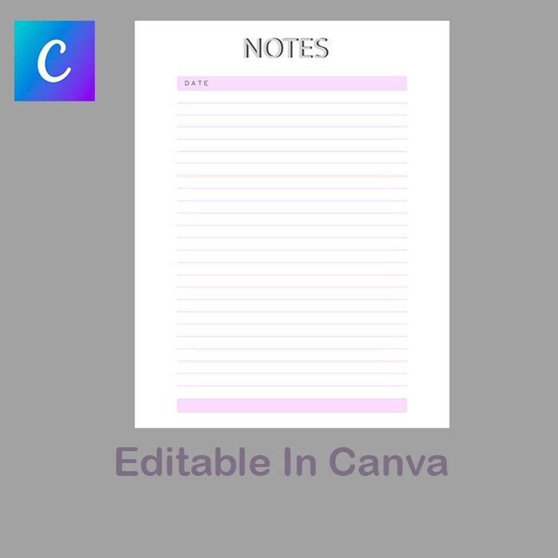 Notes Page Printable, Printable Notes Page, Notes Pad, Bundle Note ...