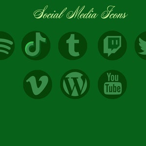Green Social Media Icons | Website Socia Media | Social Media Icons - Etsy