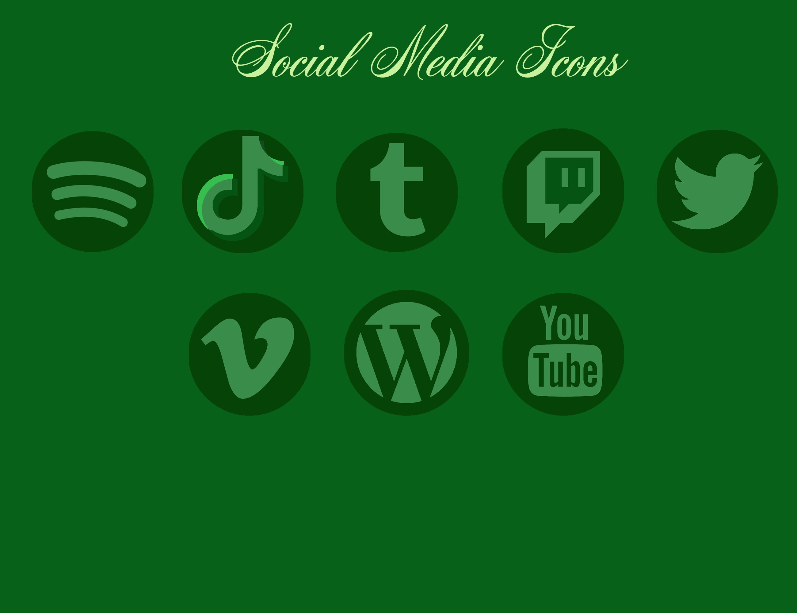 Green Social Media Icons | Website Socia Media | Social Media Icons - Etsy