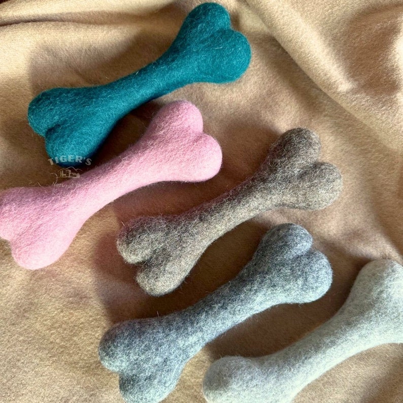 Wool Dog Toy, Large Wool Bone Toy for Dogs, Natural and Handmade Dog ...