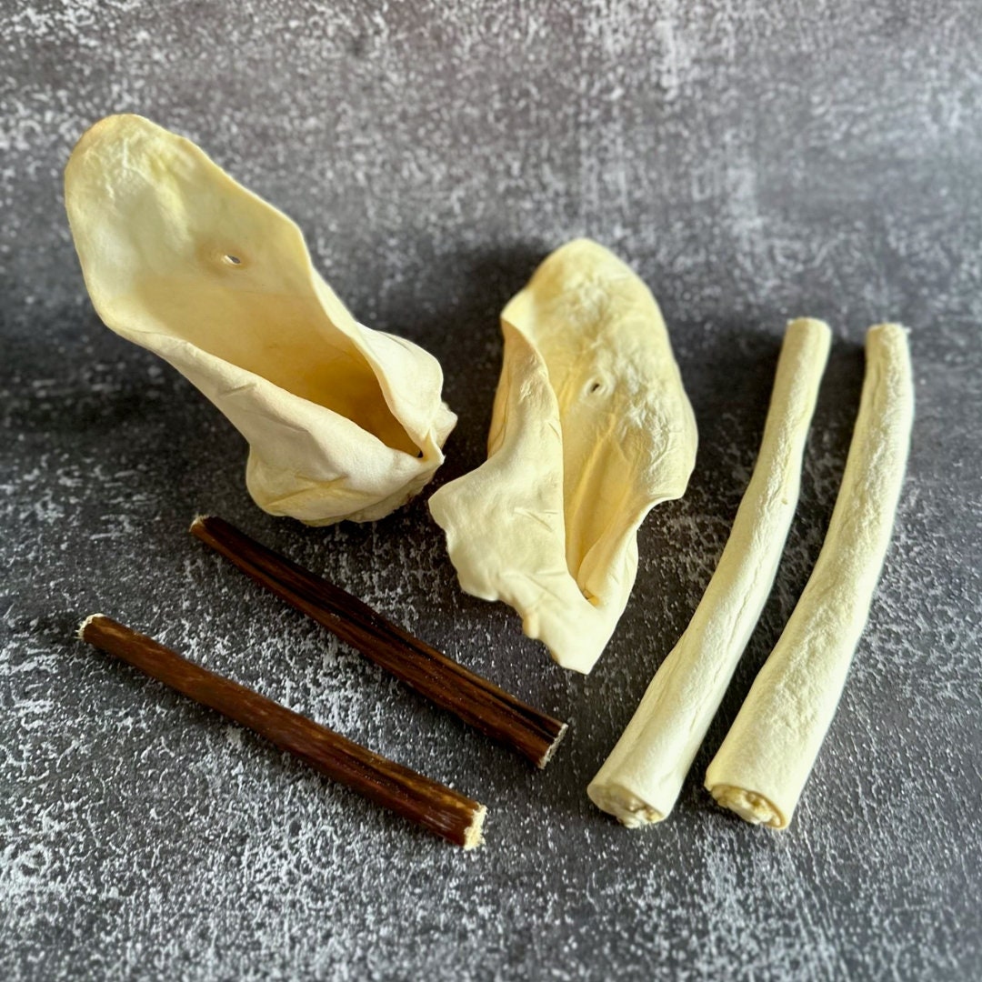Light Dog Treat Sampler, Cow Ears Cow Tails Beef Gullet, Single ...