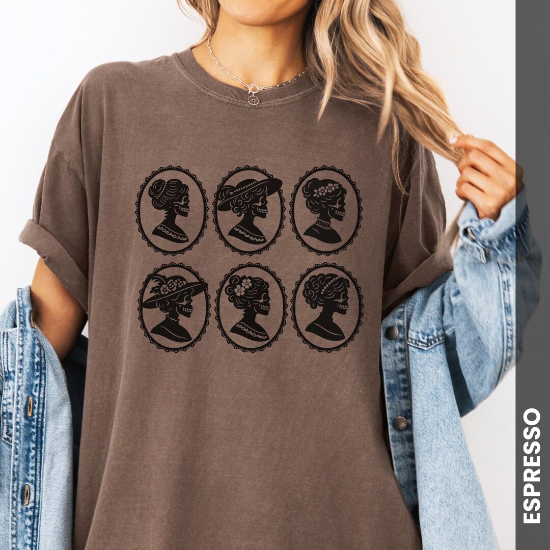 Catrina Cameo Shirt, Día De Los Muertos Gothic Portrait Tee, Vintage ...