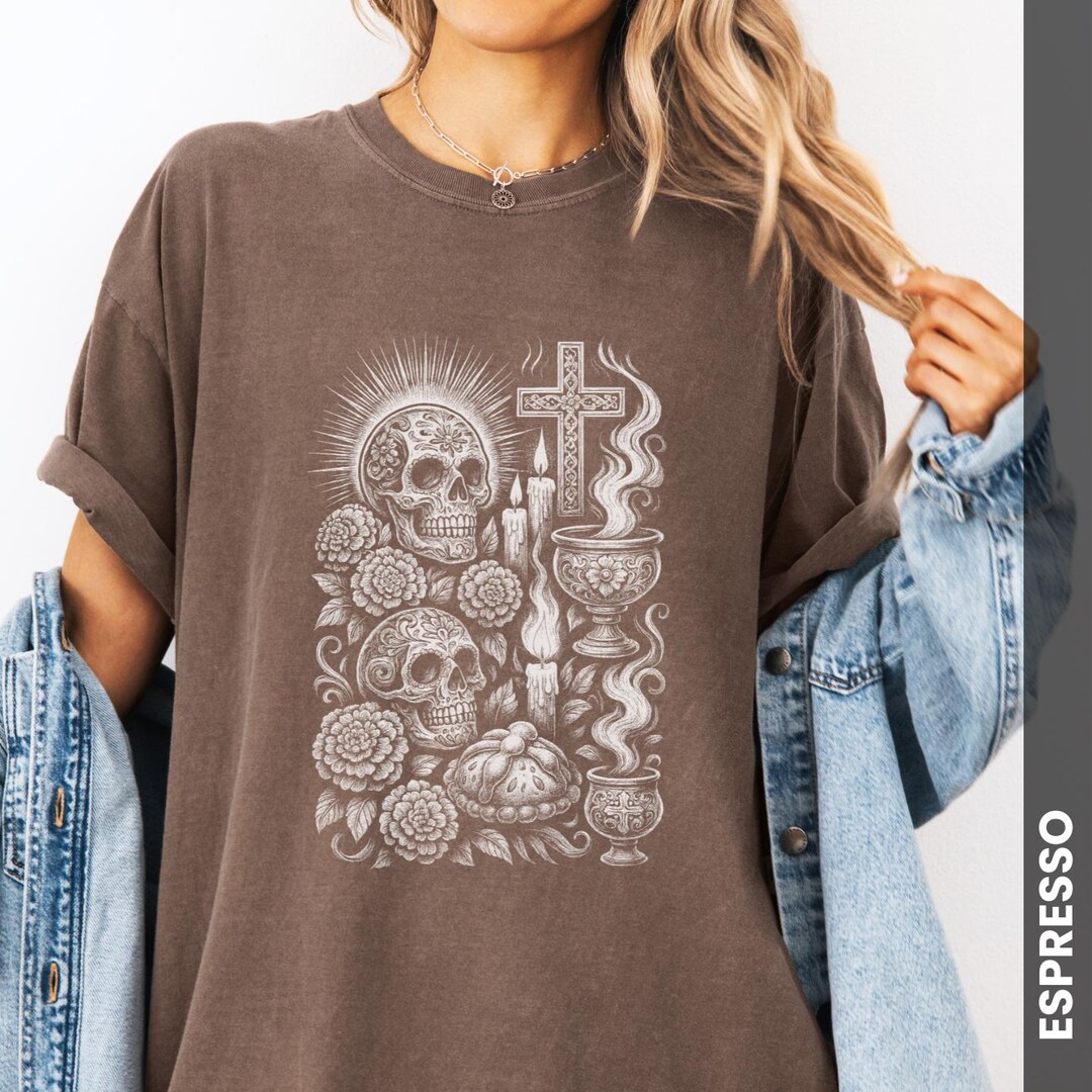 Día De Los Muertos Shirt, Skull Altar Tee, Pan De Muerto Shirt ...