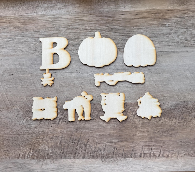 Boo Basics Wood Cutouts, DIY Unfinished Stencil/transfer Woodcut Pieces ...