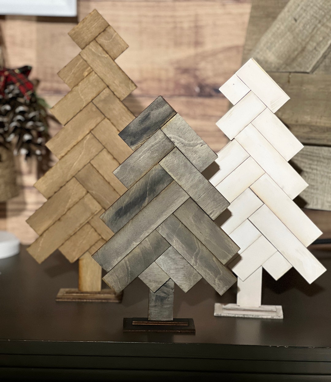 Trio of Trees Wood Cutouts + Paste Kit, DIY, Wood Cuts KIT, Christmas ...