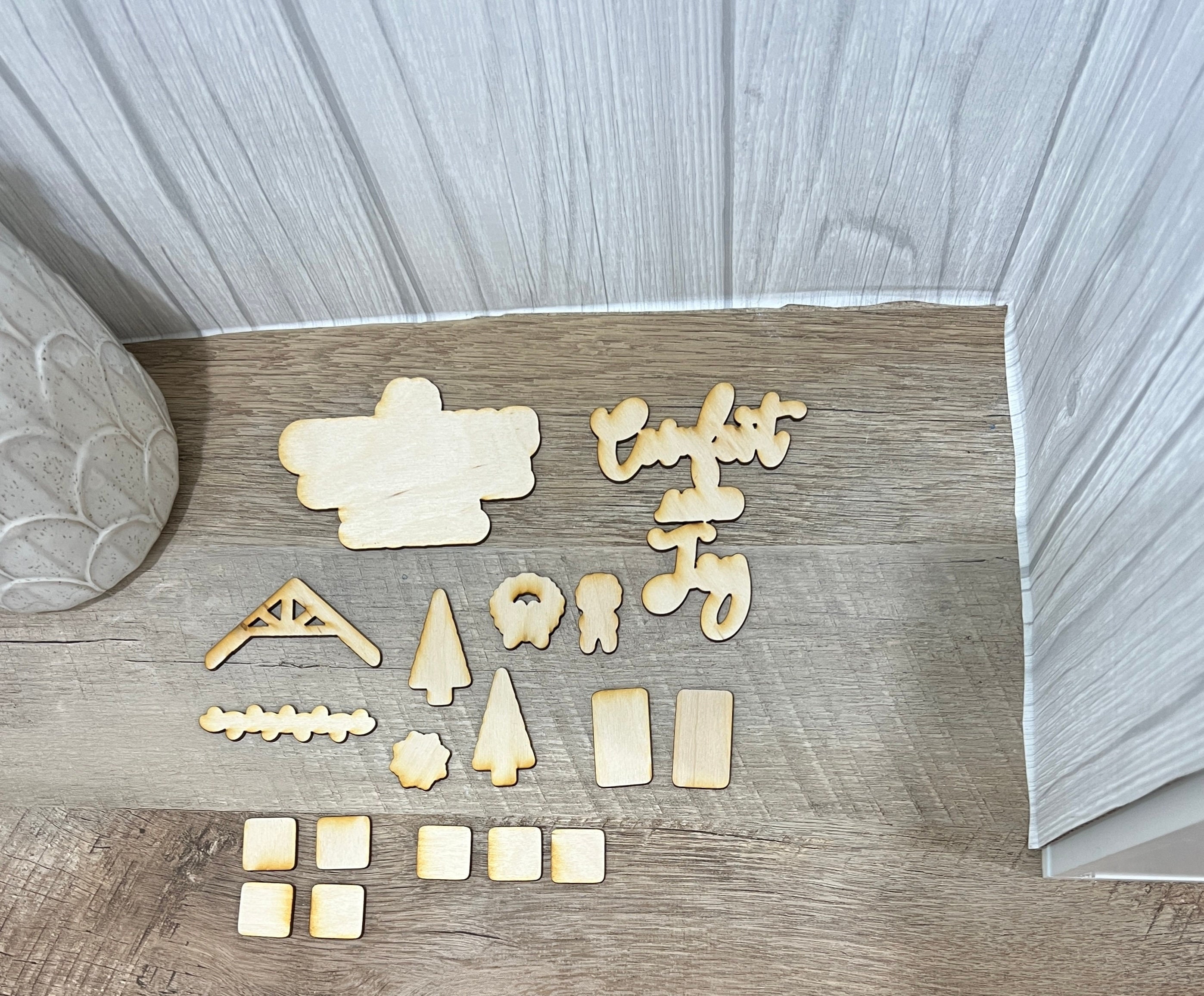 House Cutouts Christmas Cottage, Stencil, Transfer Woodcuts, DIY ...