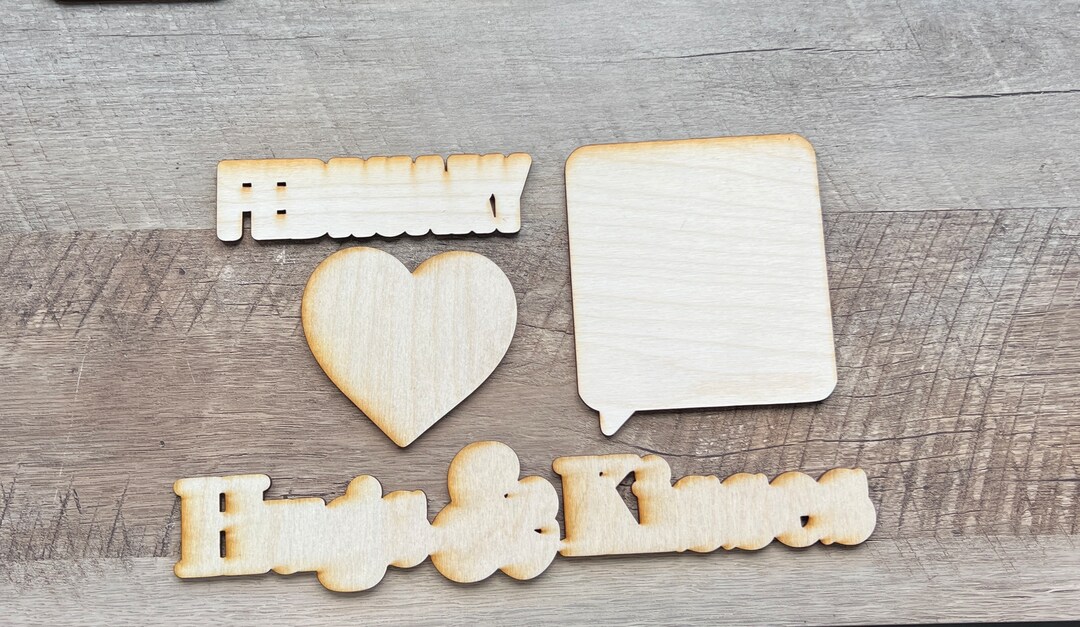 Hugs & Kisses XOXO Wood Cutouts, Unfinished Wood Cuts, DIY - Etsy