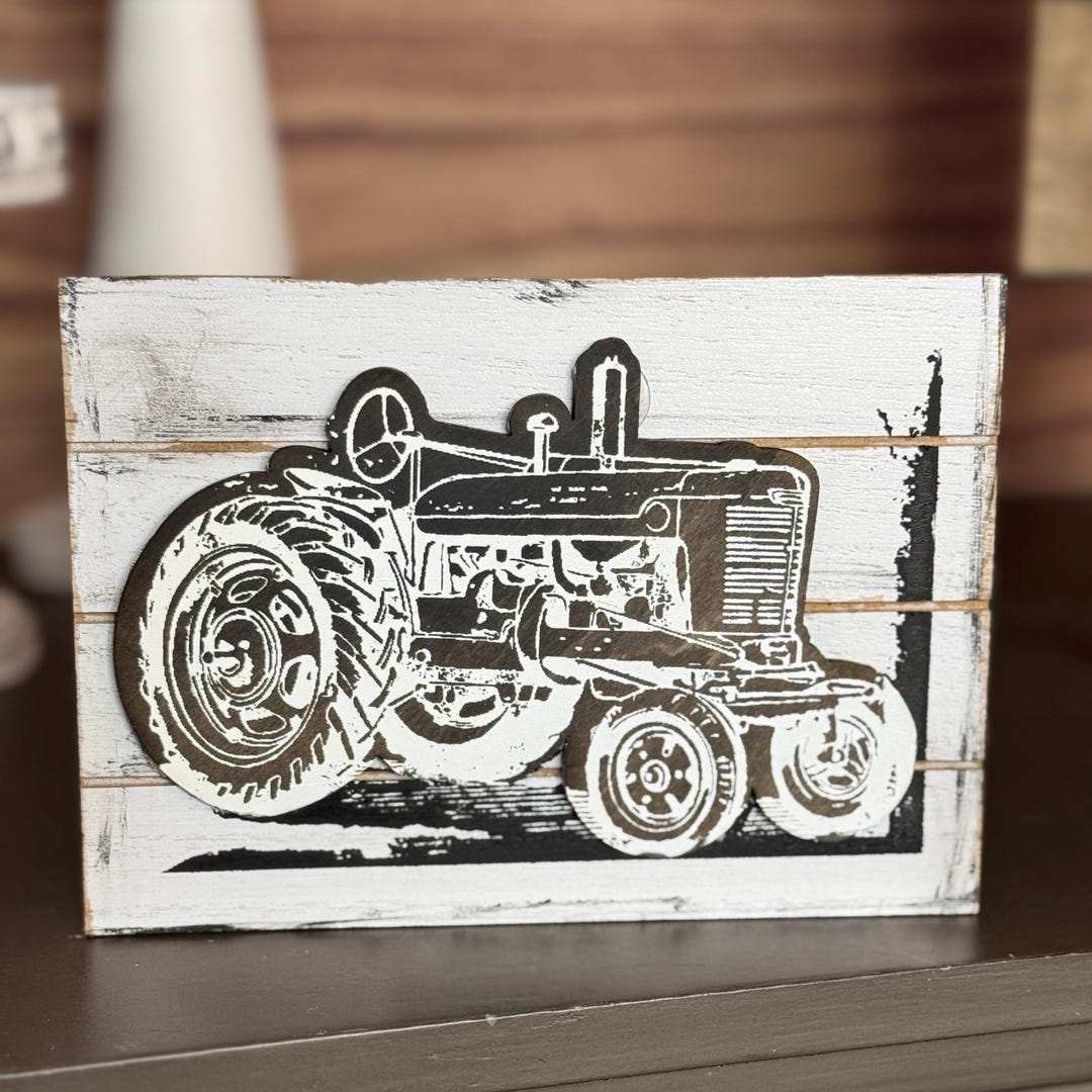 Tractor Wood Cutouts, Unfinished Woodcuts, Match Transfer Stencil, DIY ...