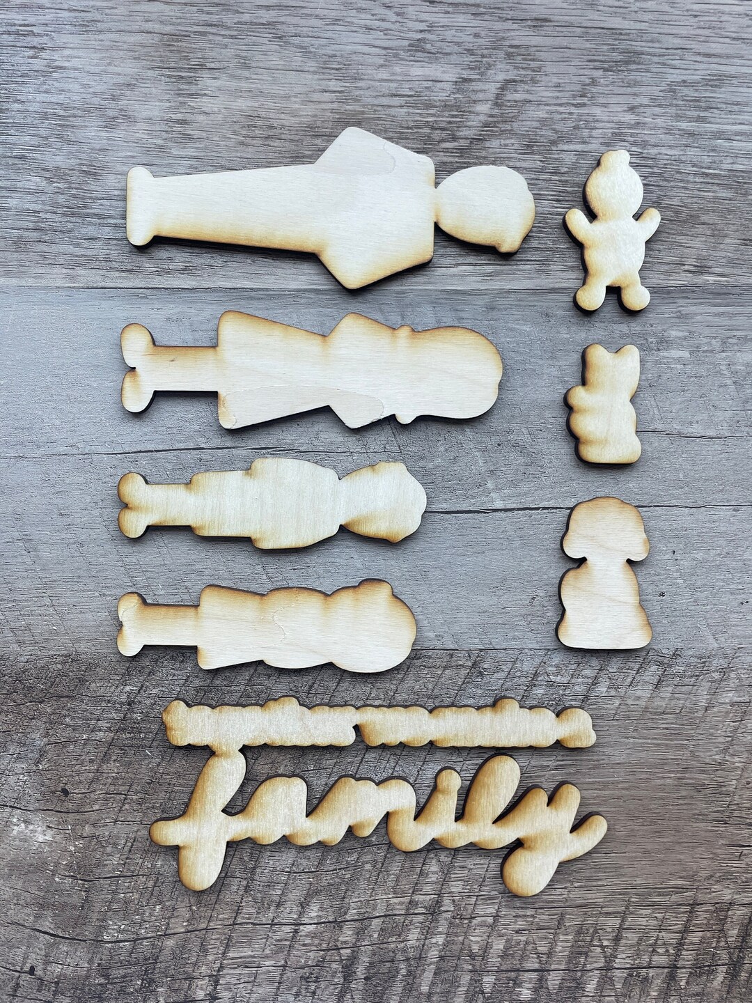 Together We Make A Family, Unfinished Wood Cutouts Match Transfer ...