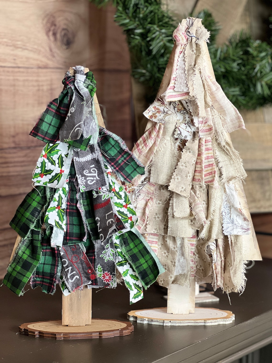 Set of 2 Rag Tie Trees Wood Cutouts, Unfinished Wood Cuts KIT ...