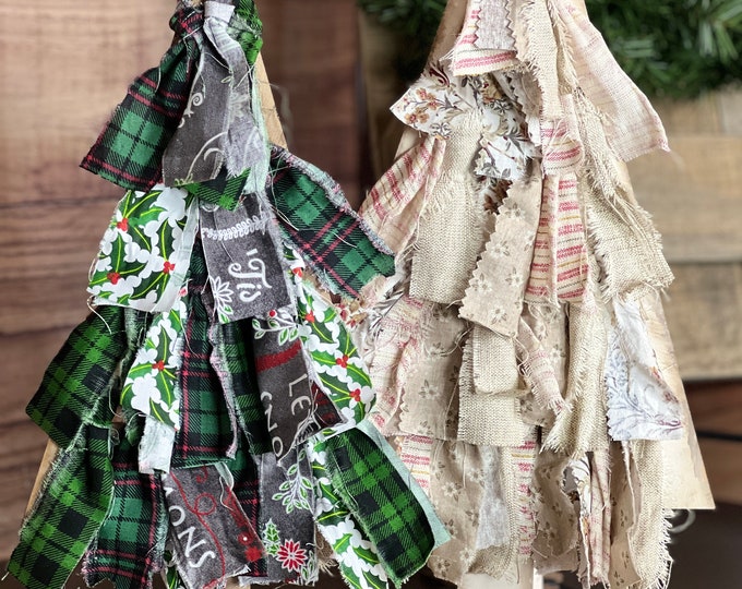 Set of 2 Rag Tie Trees Wood Cutouts, Unfinished Wood Cuts KIT ...