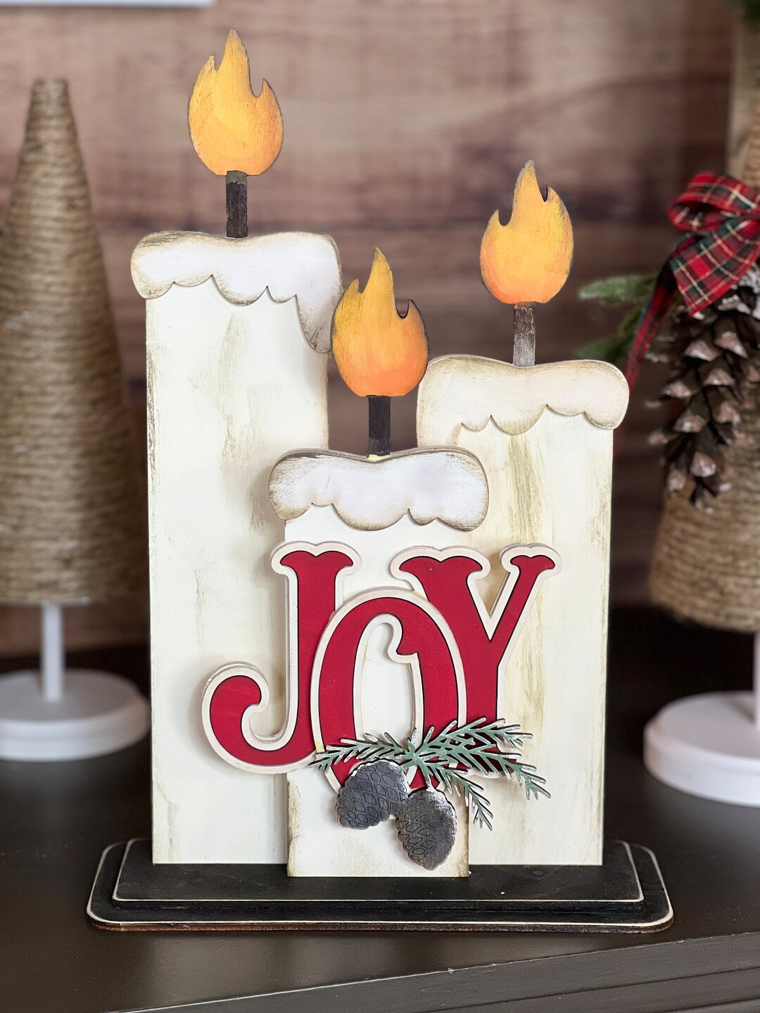 JOY Candle Wood Cutouts DIY Kit, Unfinished Wood Cuts KIT, Craft Kit ...