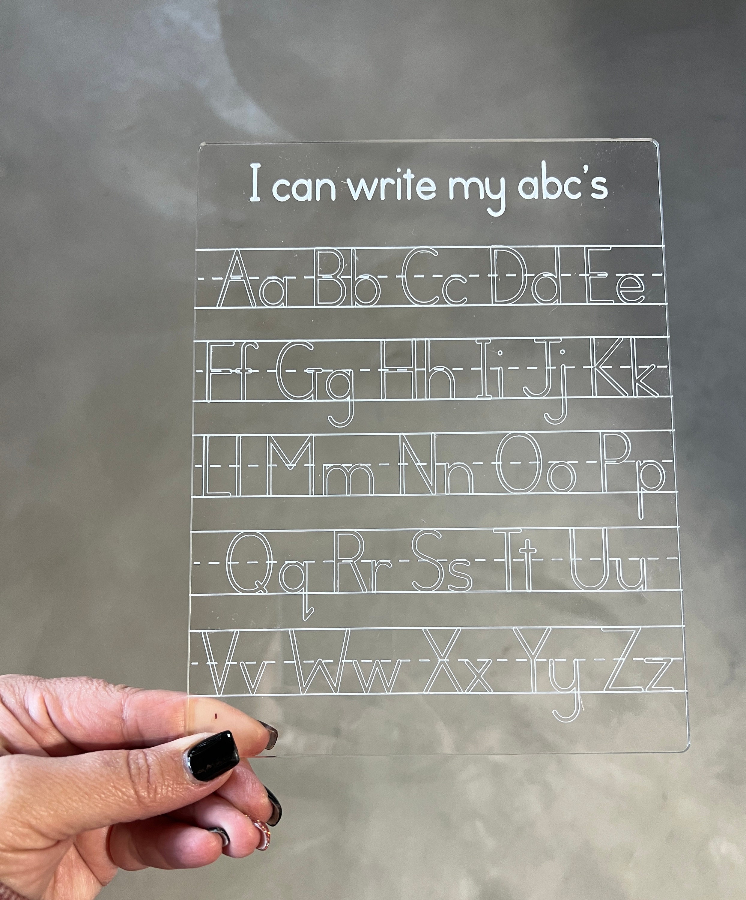 Reusable Acrylic Dry Erase Alphabet, Number, Shapes, Name Tracing Board ...