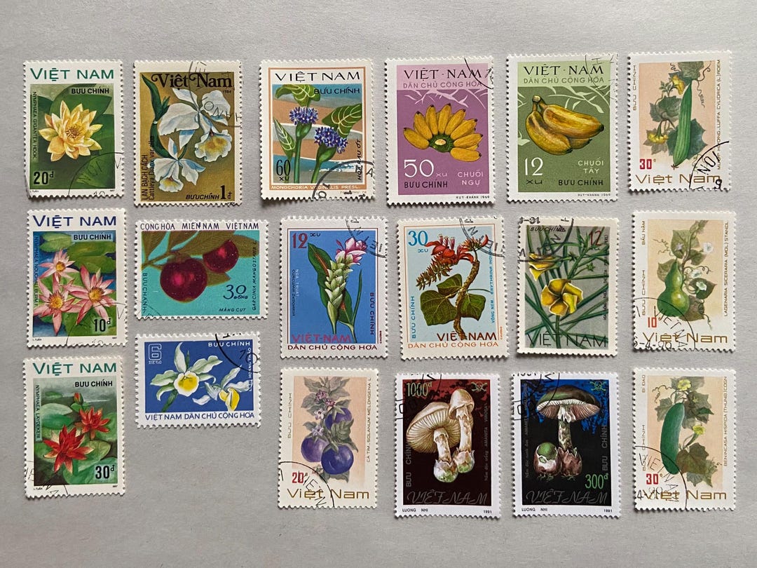 32 Vintage Used Vietnamese Stamps / Postage Collection / Vintage Stamps ...