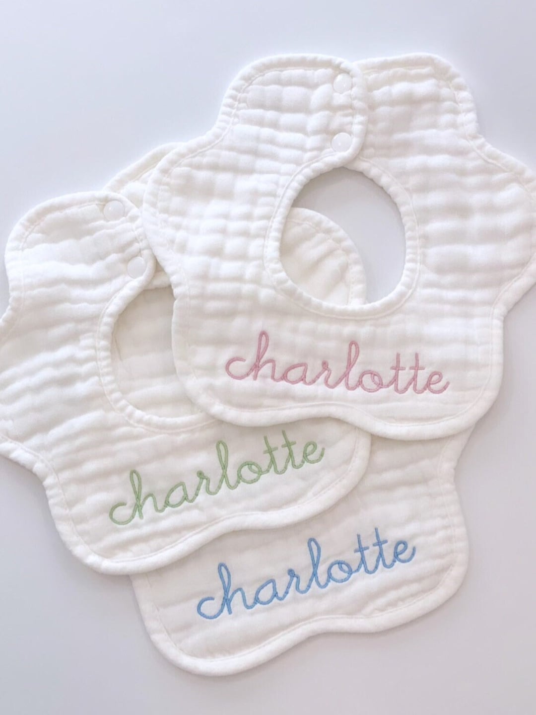 Scalloped Muslin Bib, Baby Girl, Baby Gift - Etsy