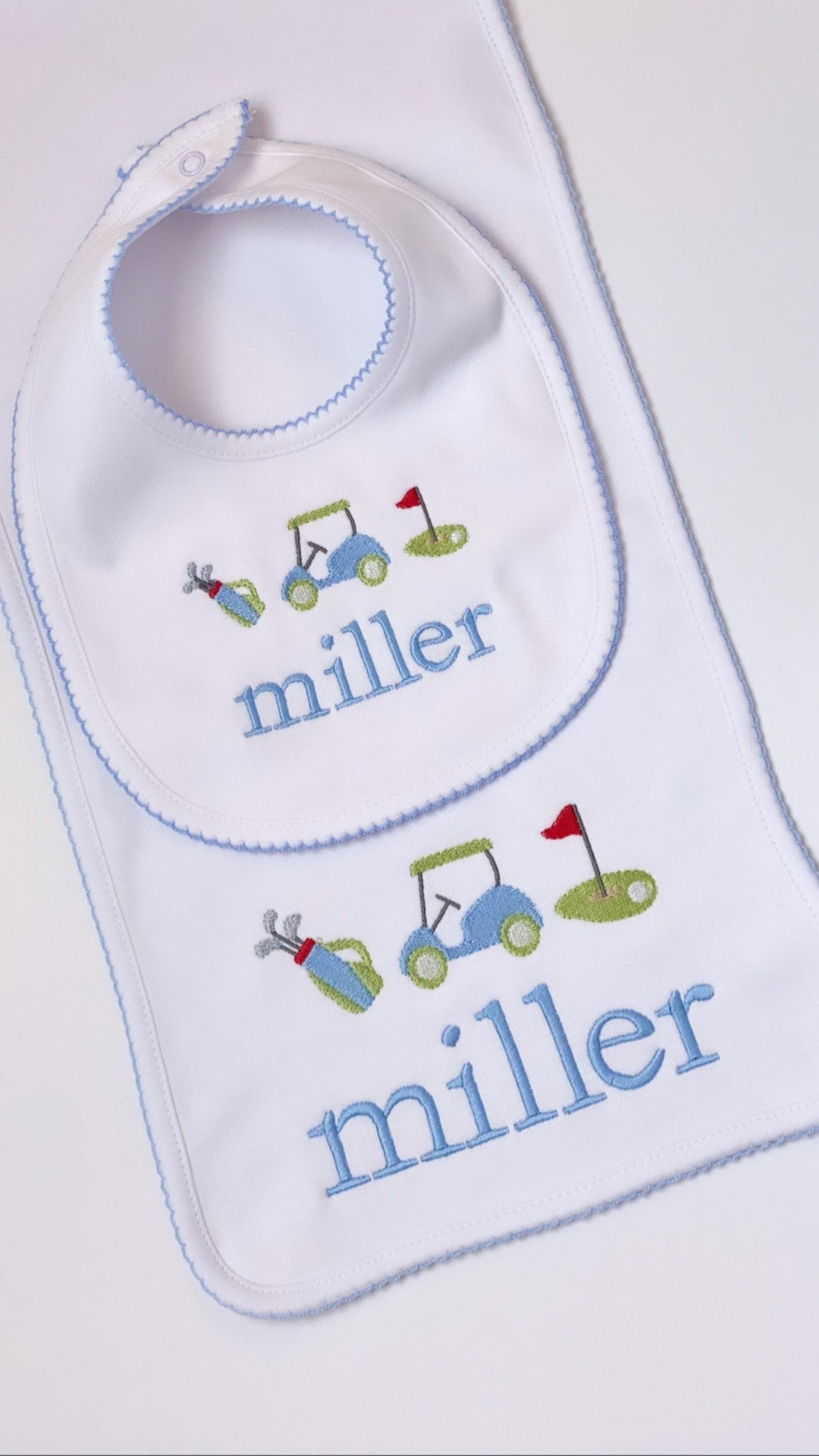 Golf Bib and Burp Cloth, Golf Themed Baby Burp Cloth and Bib - Etsy