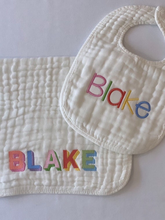 Colorful Baby Muslin Burp Cloth and Bib Baby Boy Baby Girl - Etsy