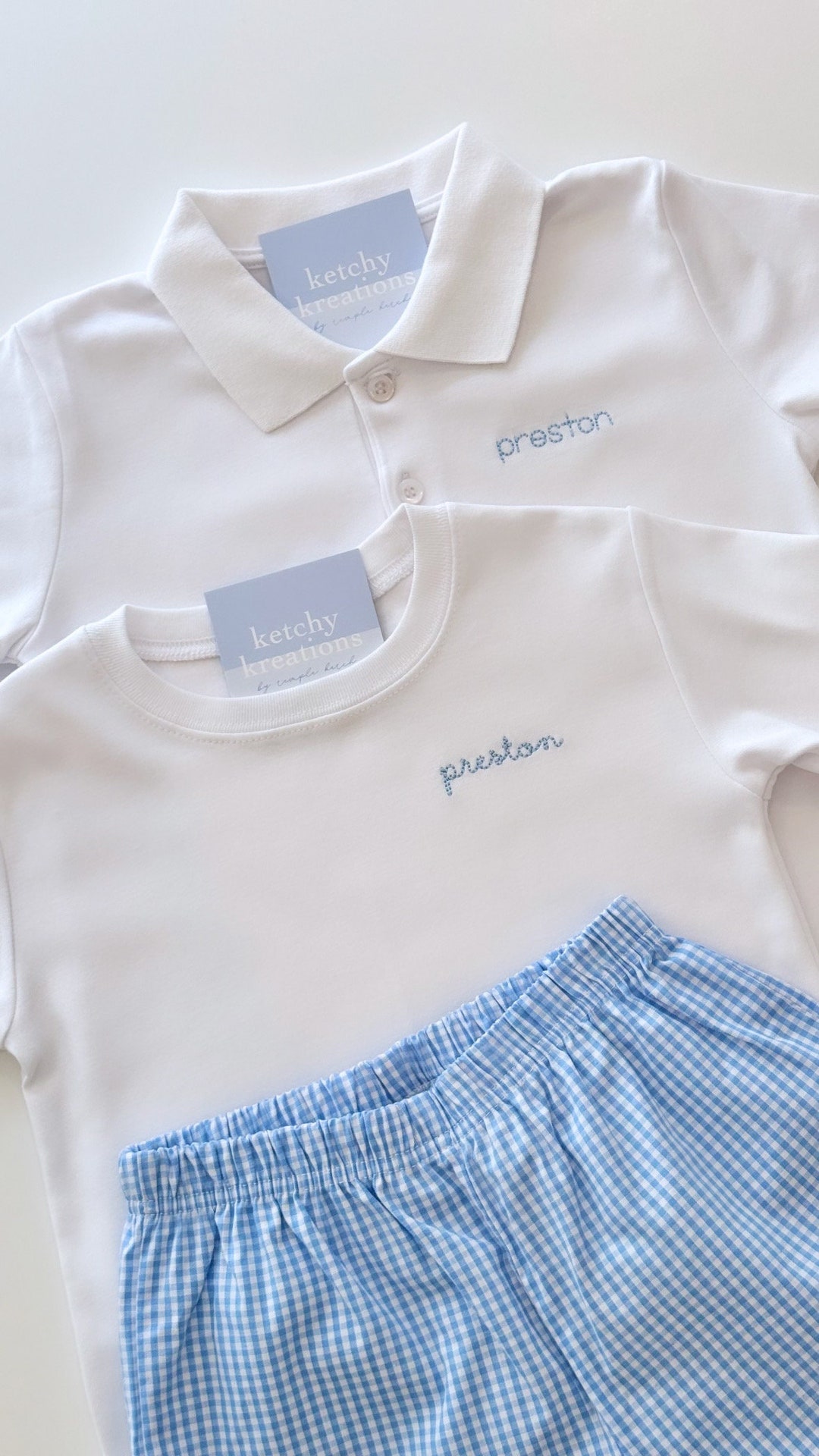 Boys Simple T-shirt or Polo Shirt With Option to Add Gingham Shorts - Etsy