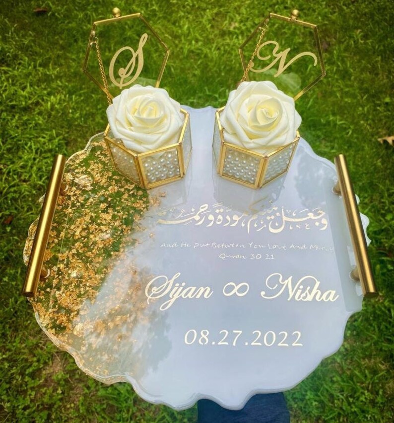 Round Custom Resin Ring Plate Nikkah Wedding Personalise - Etsy