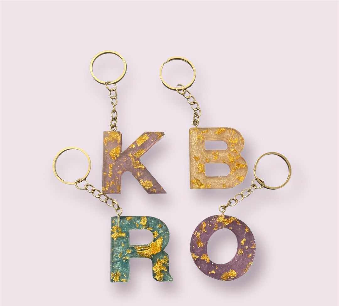 Resin Letter Keychains - Etsy