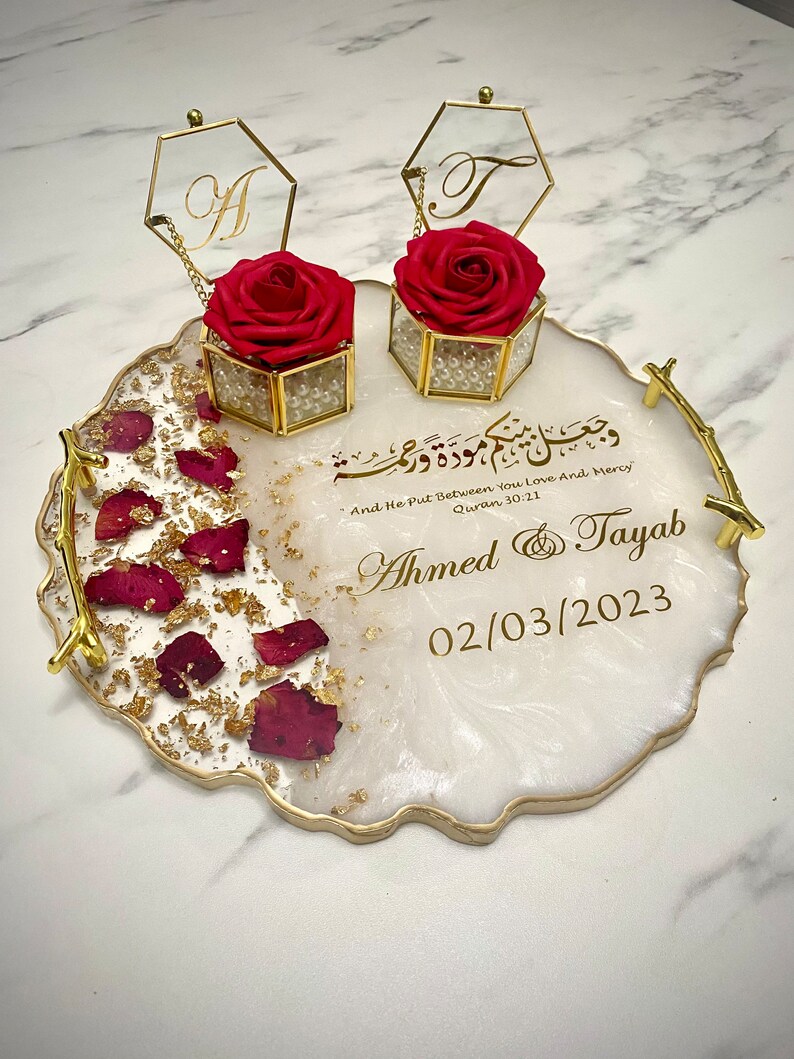 Round Custom Resin Ring Plate Nikkah Wedding Personalise - Etsy