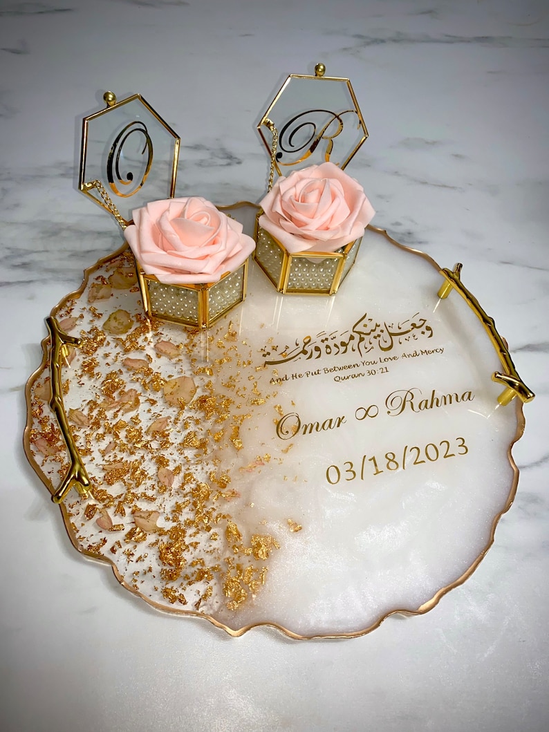 Round Custom Resin Ring Plate Nikkah Wedding Personalise - Etsy