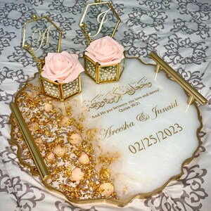 Round Custom Resin Ring Plate Nikkah Wedding Personalise Gift Bespoke ...