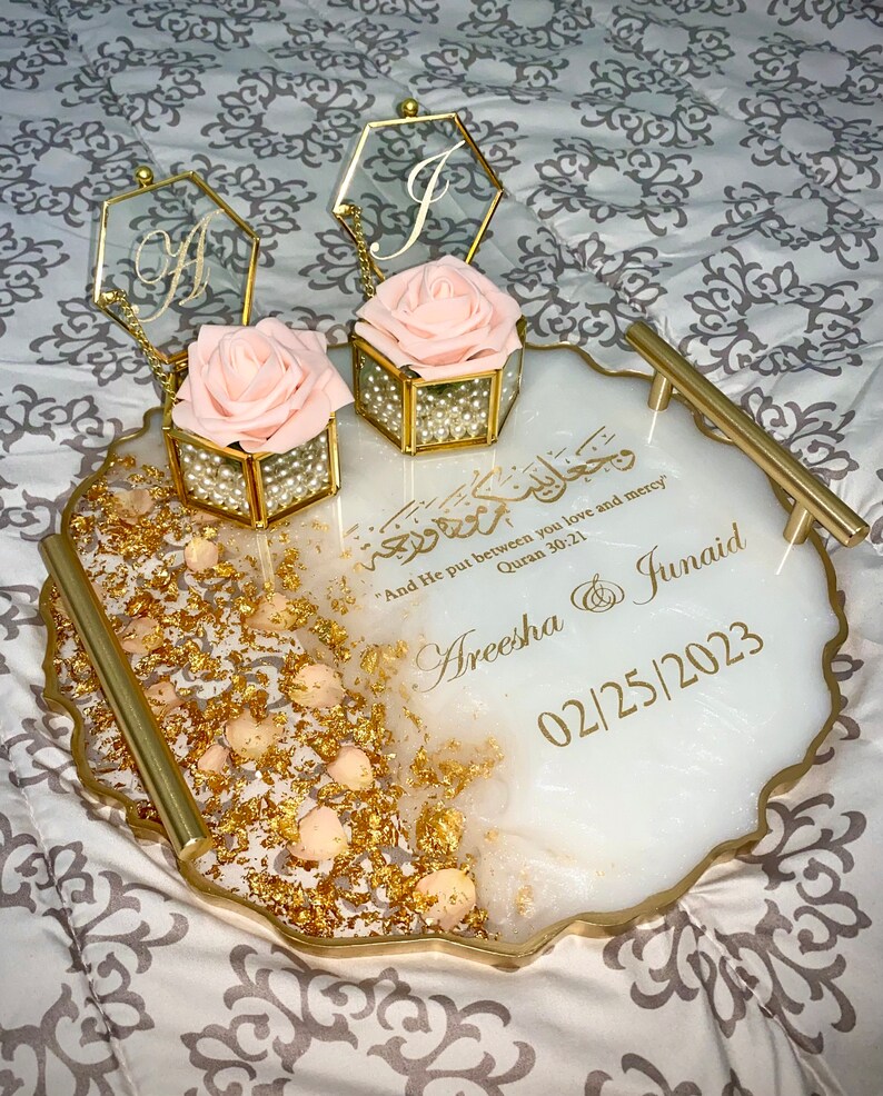 Round Custom Resin Ring Plate Nikkah Wedding Personalise - Etsy