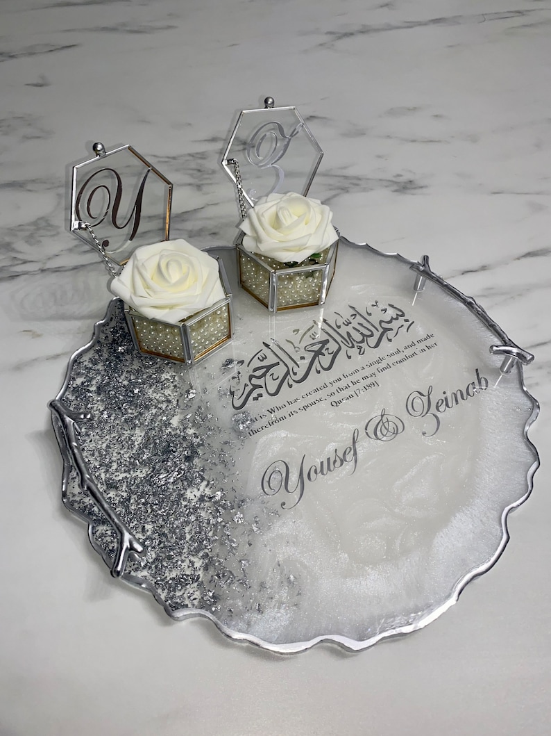 Round Custom Resin Ring Plate Nikkah Wedding Personalise - Etsy