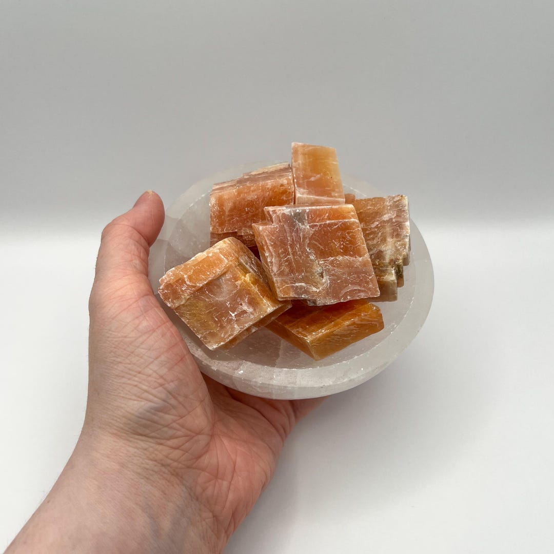 Raw Orange Calcite Specimen - Natural Rhombohedral Chunk - Etsy