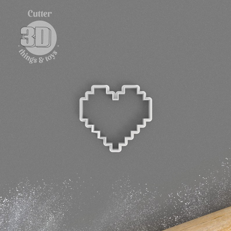 Pixel Heart Cookie Cutter Geek Love Fundant Cutte Commemoration, Pixel ...