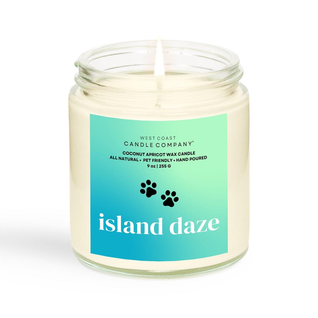 Island Daze | Pet Safe Candle | Coconut Apricot Wax | Soy Free | Non ...