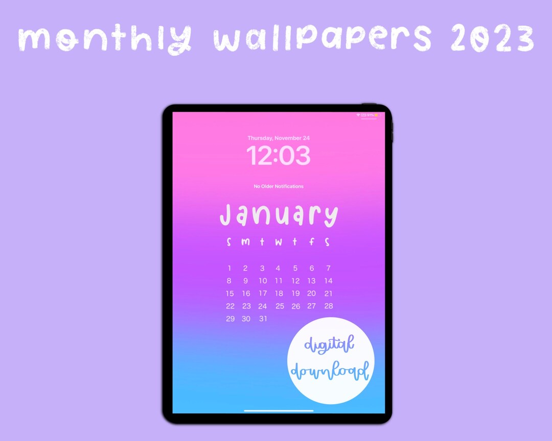 2023 Monthly Wallpapers Calendar Wallpapers Instant - Etsy