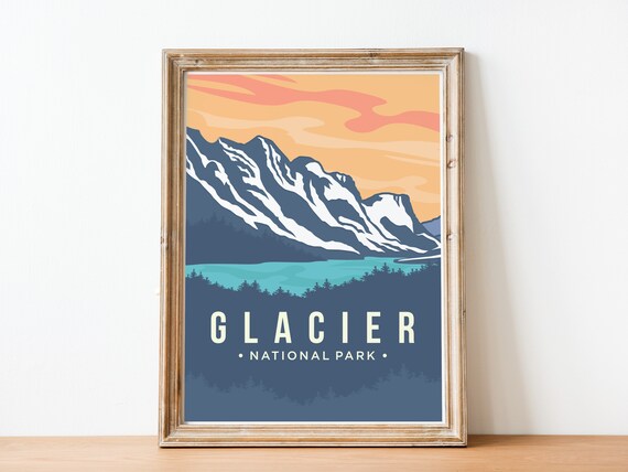 Glacier National Park Printable Digital Print Nature Wall - Etsy