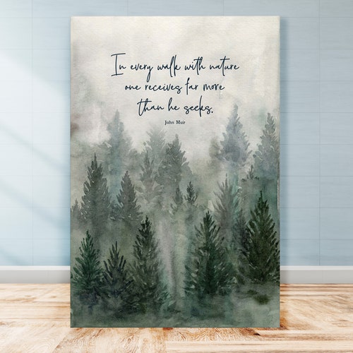 In Every Walk With Nature John Muir Quote Canvas Print - Etsy