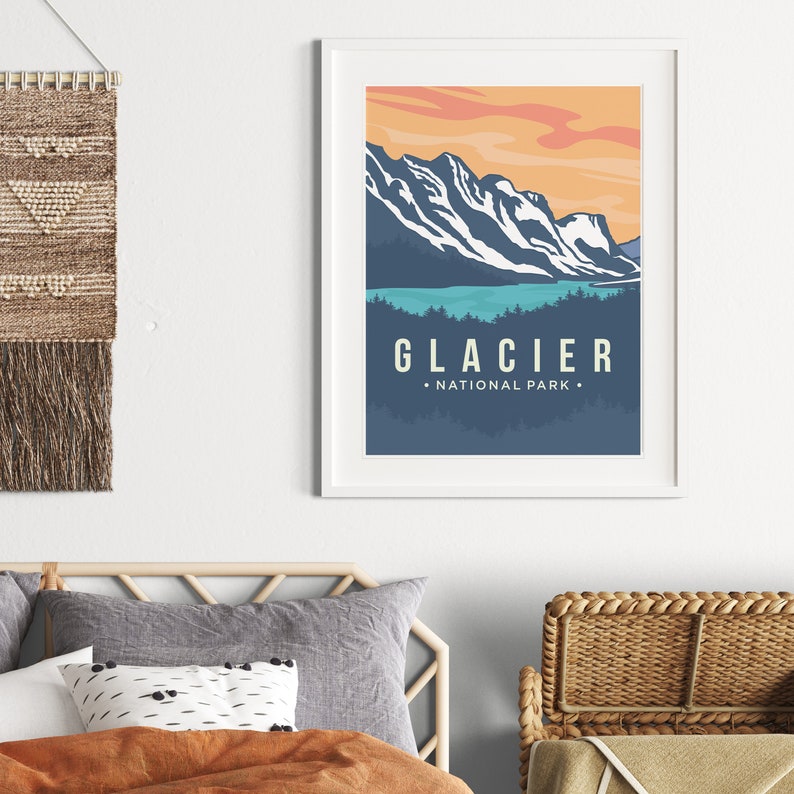 Glacier National Park Printable Digital Print Nature Wall - Etsy