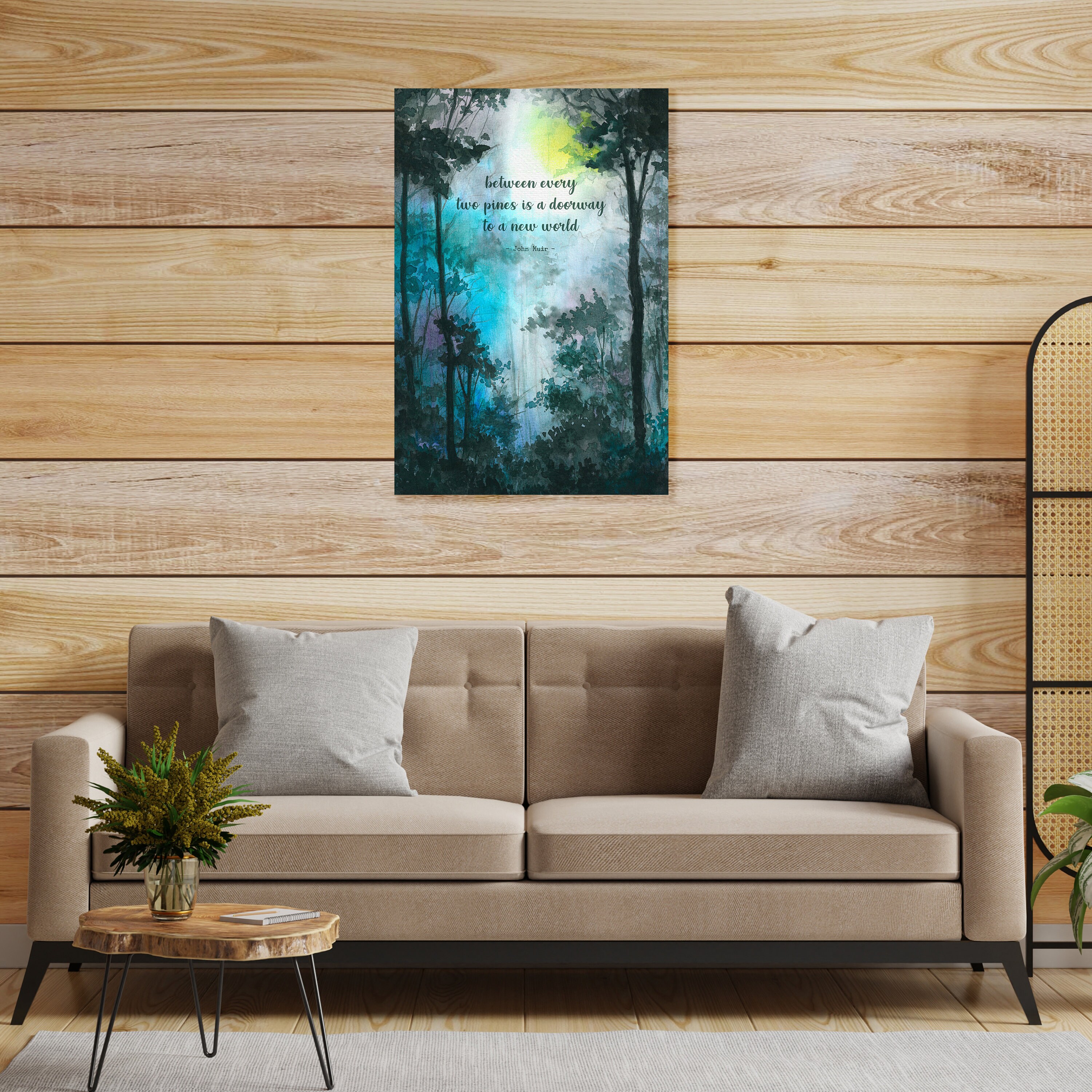 Between Every Two Pines Quote Canvas Print Wall Art Canvas Gift Wrapped ...