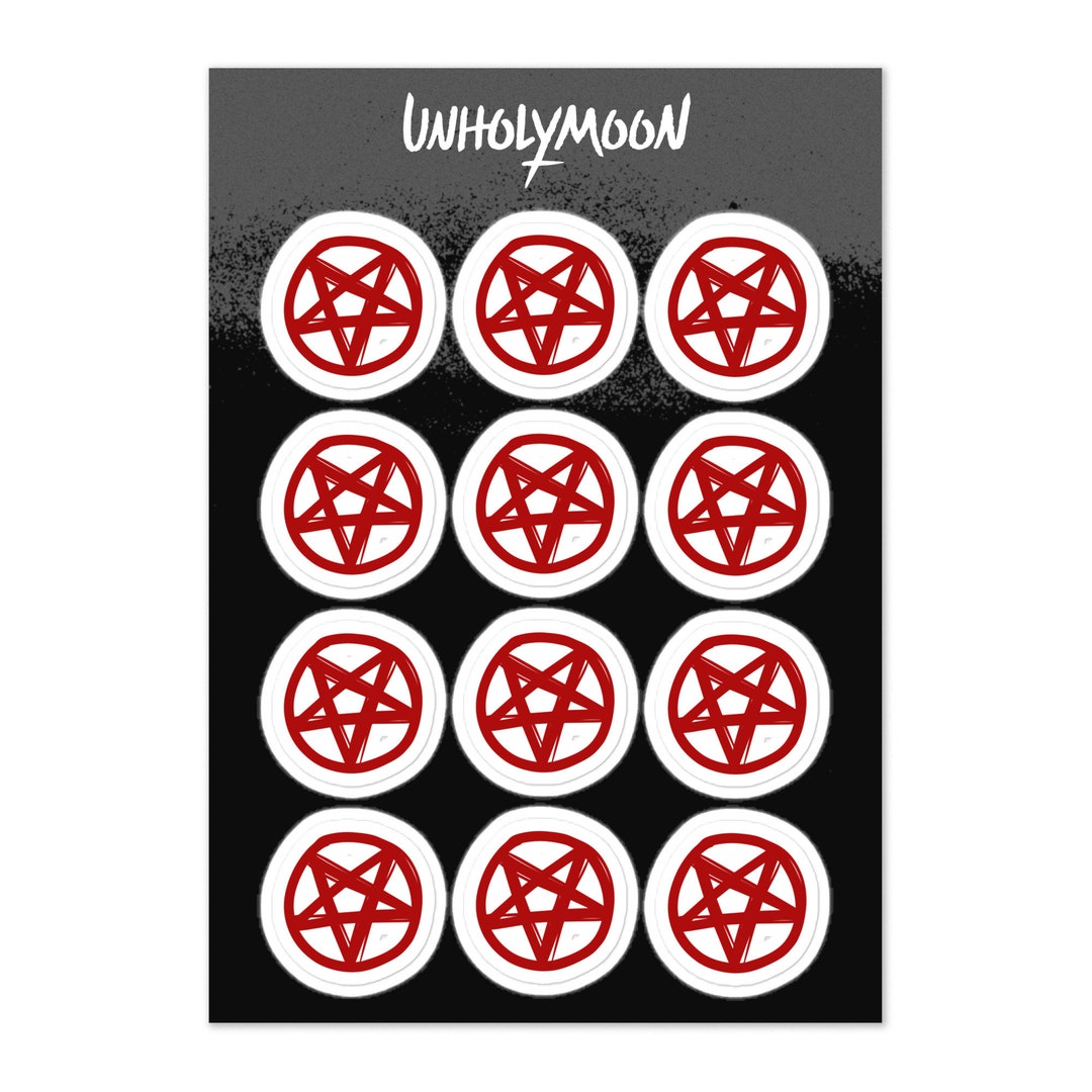 Doodle Red Pentagram Sticker Sheet - Etsy