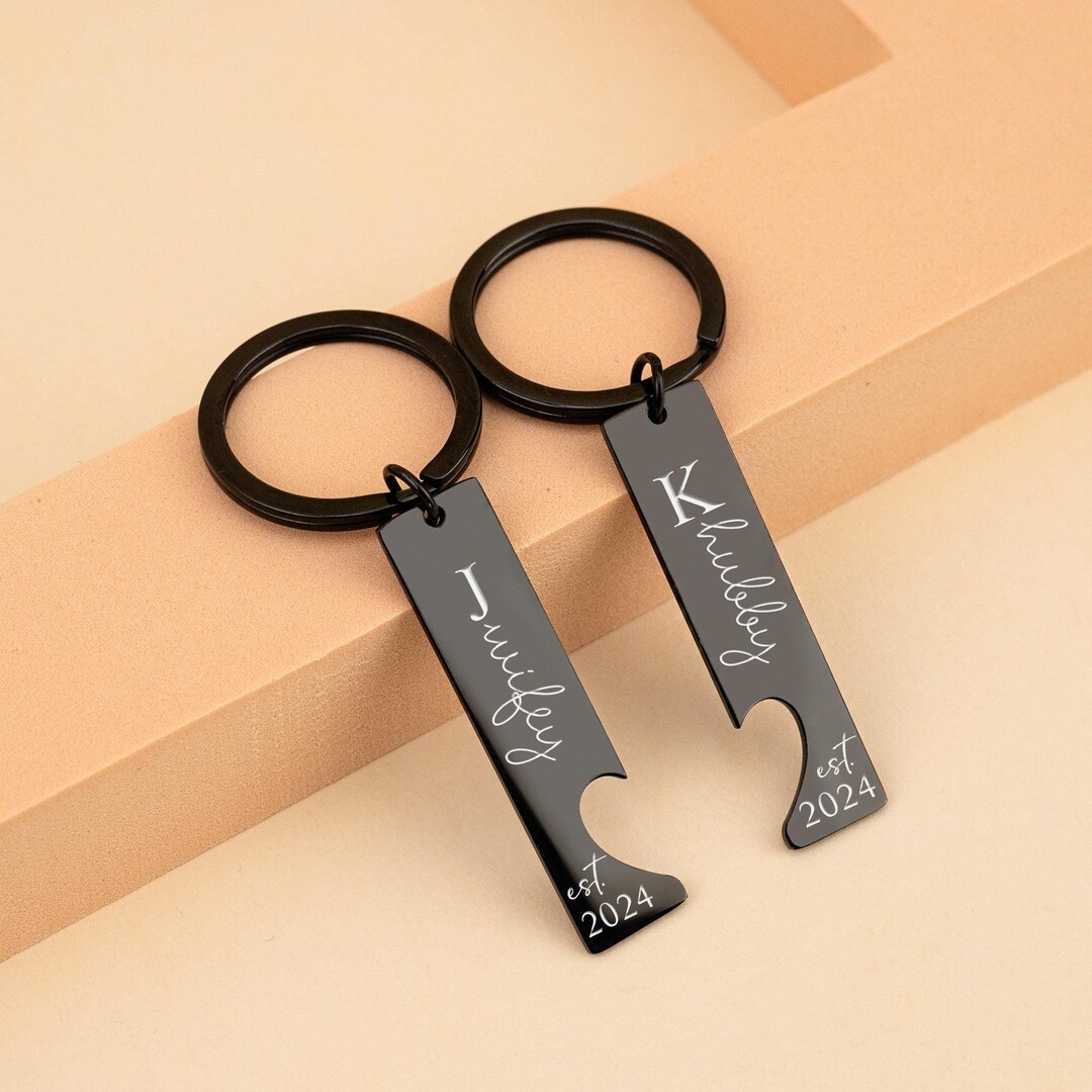 Custom Couple Keychain Set,personalised Matching Keychain,engraved ...