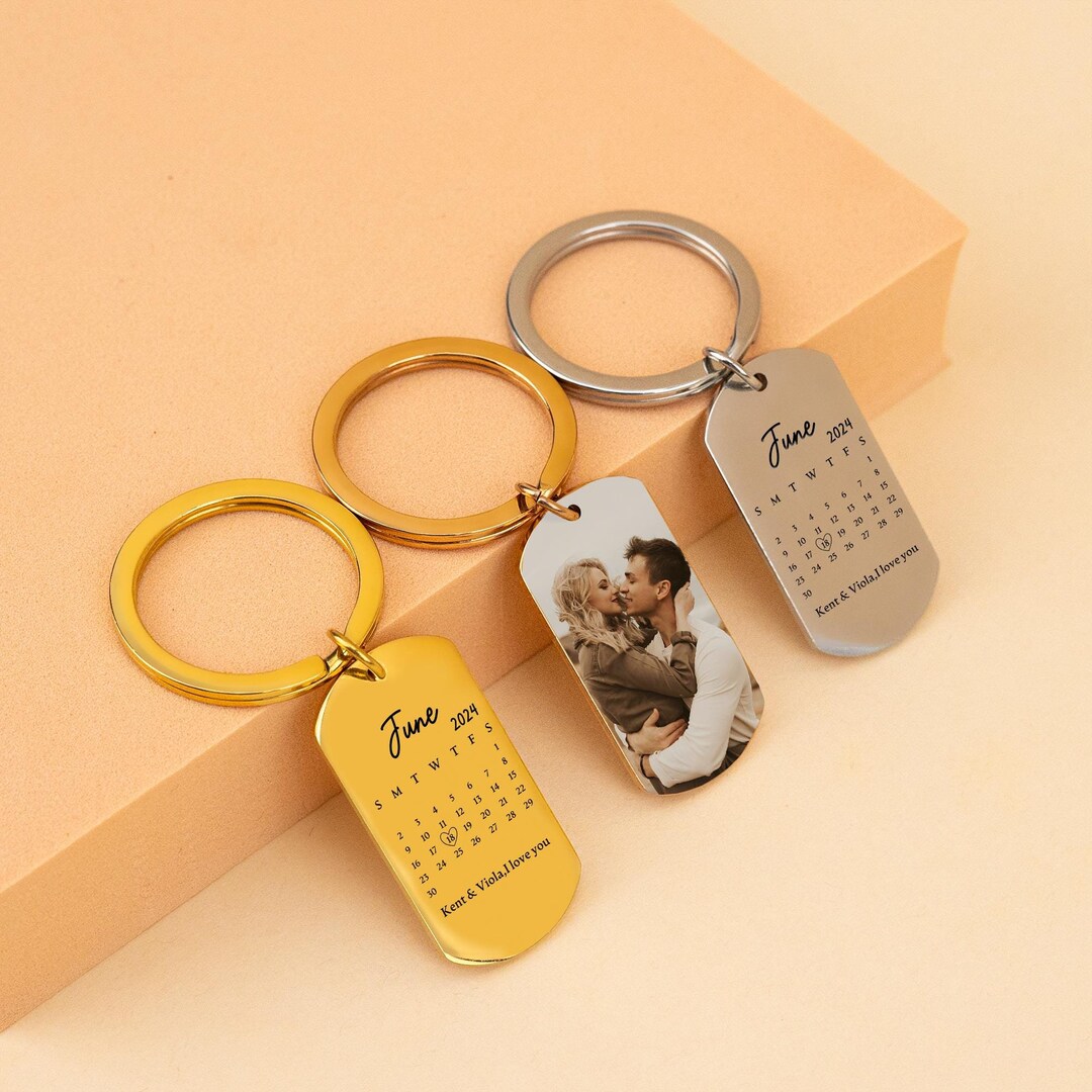 Personalized Photo Keychain,calendar Keychain,custom Picture Keychain ...