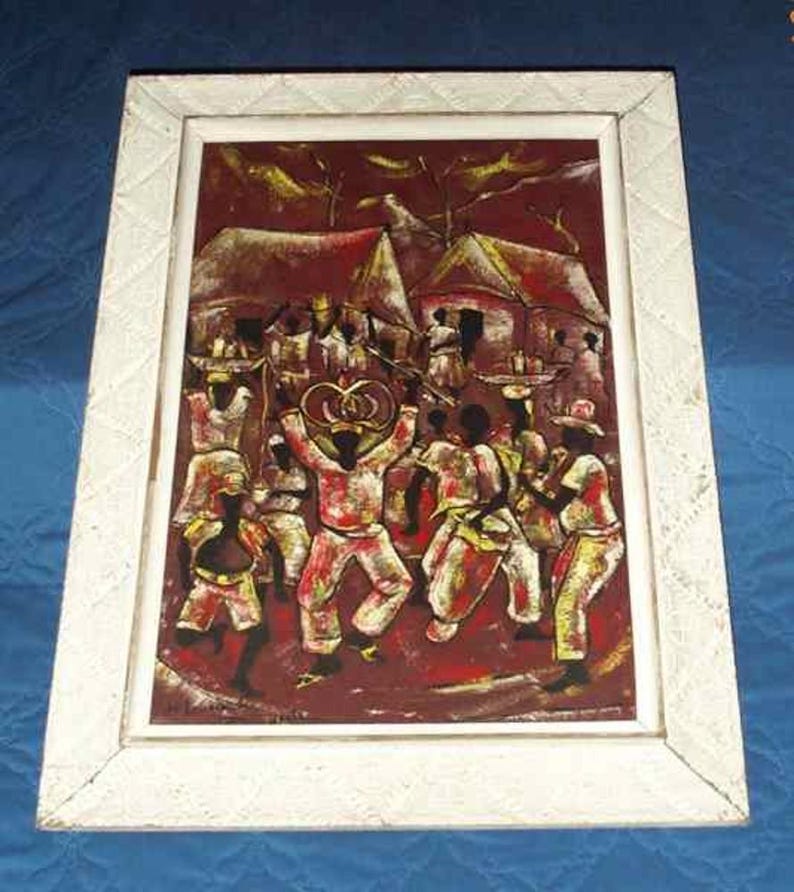 Rare Vintage Haitian Painting - Celebrating, Dancing & Music, by ...