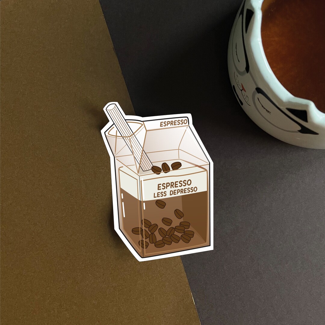 Espresso Less Depresso Juice Box Sticker - Etsy