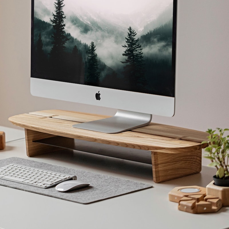 Wood Monitor Stand - Etsy