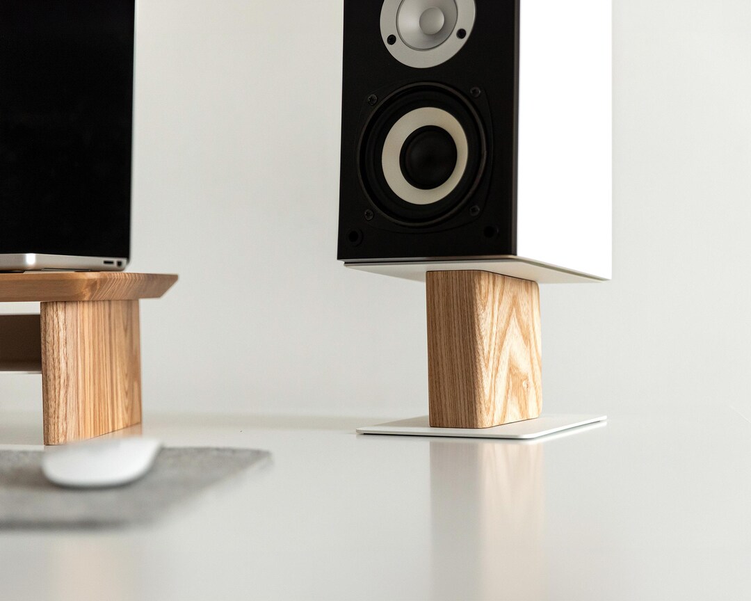 Desk Speaker Stands Set of 2 Stands Home Office Setup Maximize Space ...