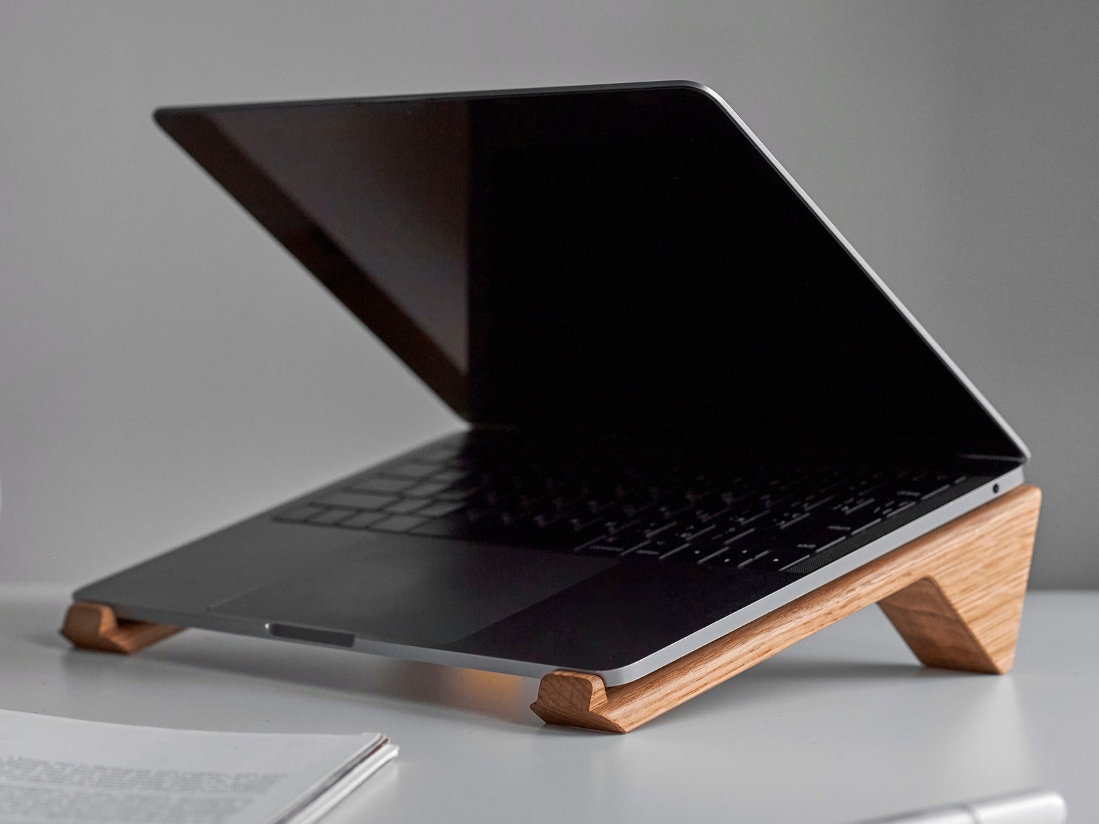 Wooden Laptop Riser for Desk, Wood Laptop Stand, MacBook Stand, Laptop ...