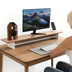 Personalized Desk Shelf Monitor Stand With Storage, Custom Desk Monitor ...